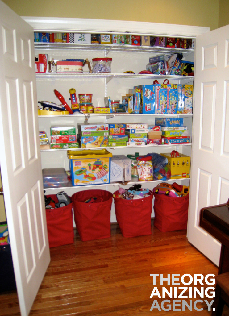 Closet Toy StorageCloset Converted for Toy Storage - The Organizing Agency